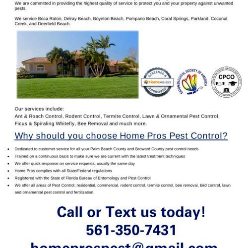 Home Pros Pest Control | Boca Raton, FL | Thumbtack